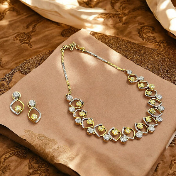 Ethereal Diamond Gold Necklace Set – Glamour Gems